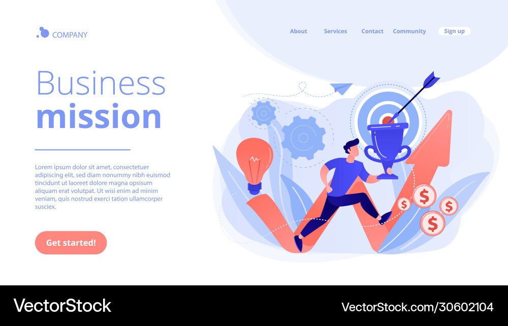 Business mission concept landing page Royalty Free Vector