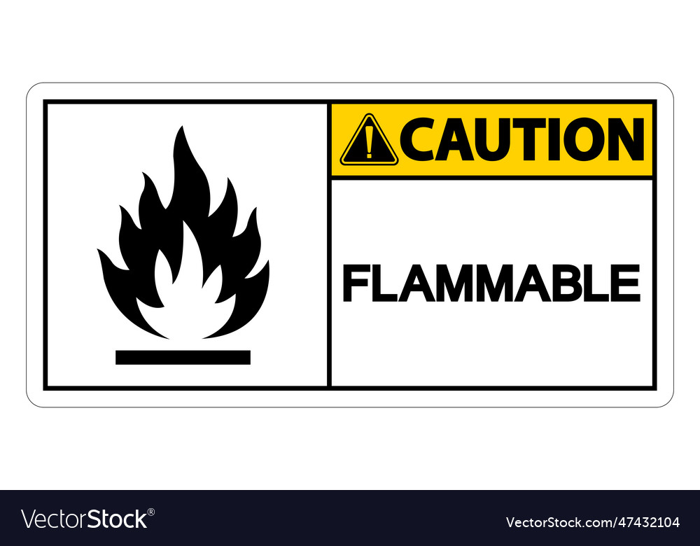Caution flammable symbol sign isolate isolate Vector Image Caution flammable symbol sign isolate isolate Vector Image