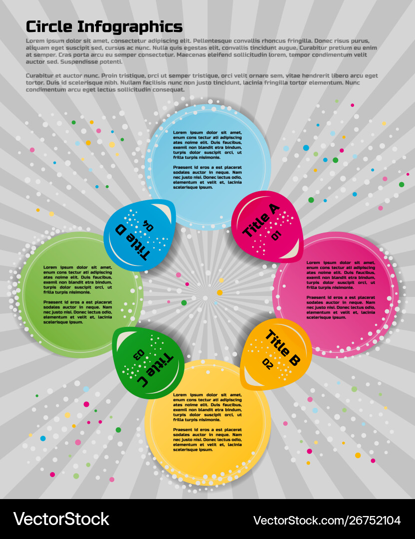 Circular infographic design template Royalty Free Vector