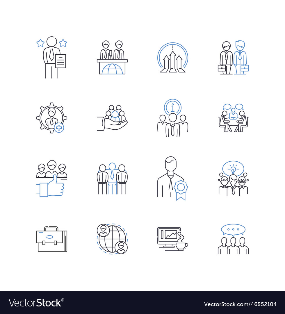 Corporate resources line icons collection assets Vector Image Corporate resources line icons collection assets Vector Image