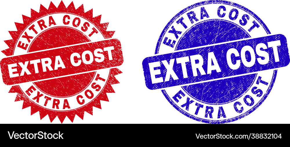 Extra cost rounded and rosette watermarks Vector Image