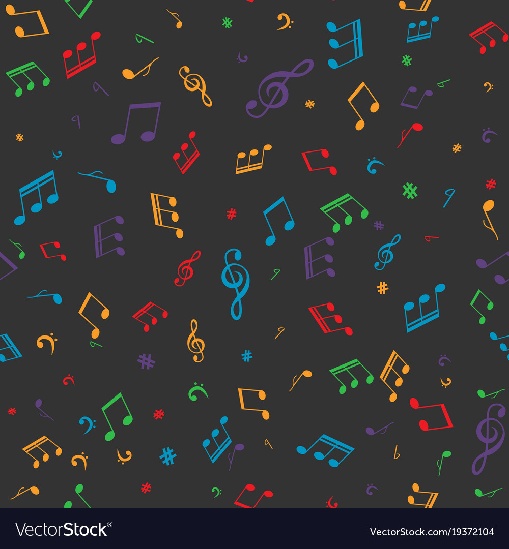 Musical notes seamless pattern Royalty Free Vector Image