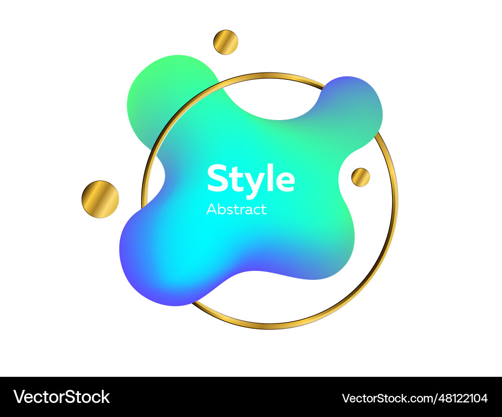 Neon green and blue modern liquid element Vector Image