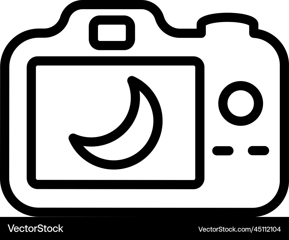 Night mode on camera icon Royalty Free Vector Image