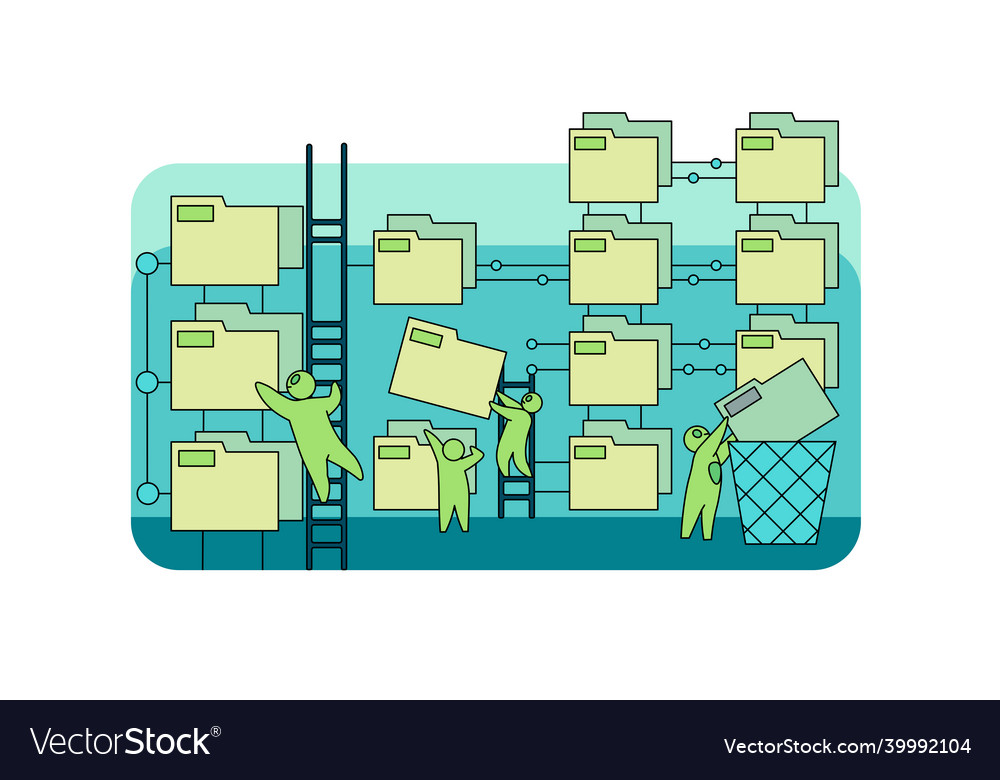 People file sorting in archives Royalty Free Vector Image People file sorting in archives Royalty Free Vector Image