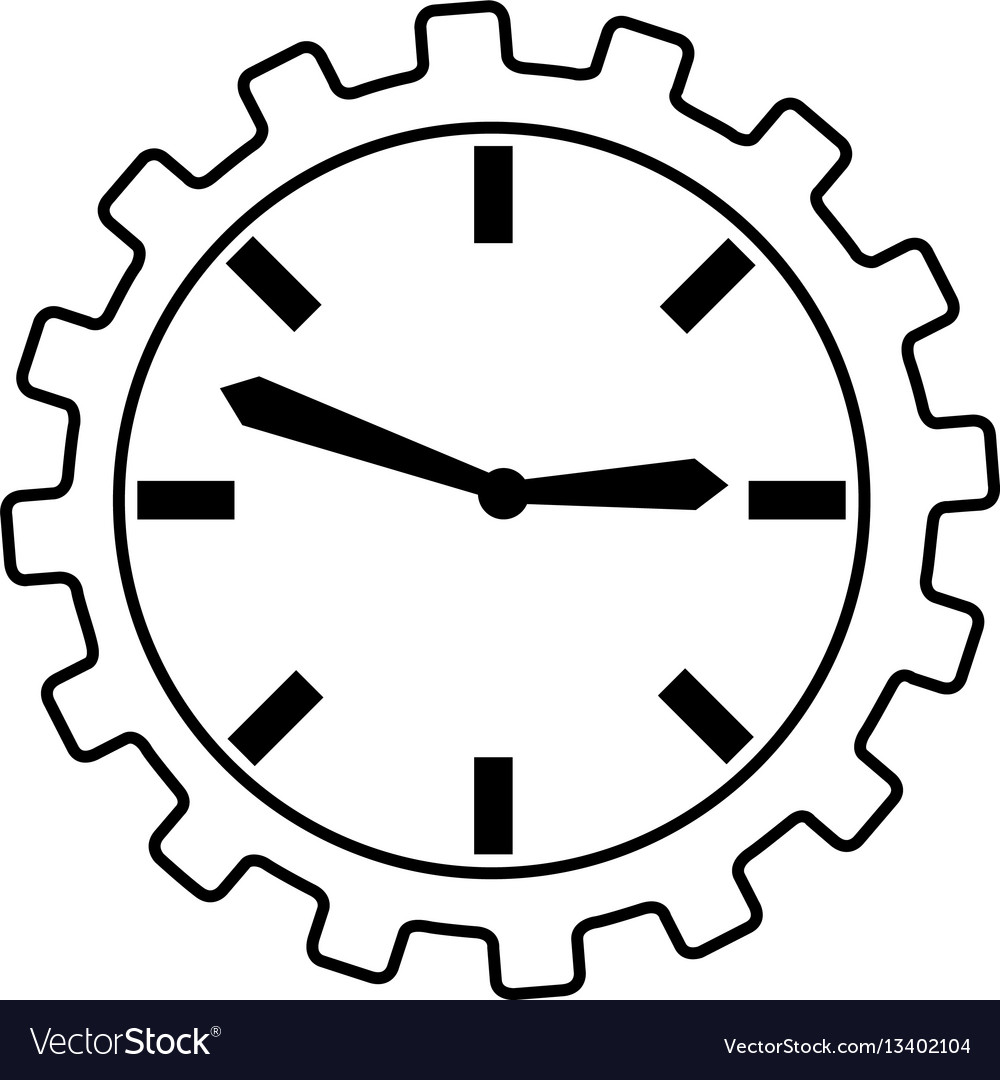 Time clock isolated icon Royalty Free Vector Image