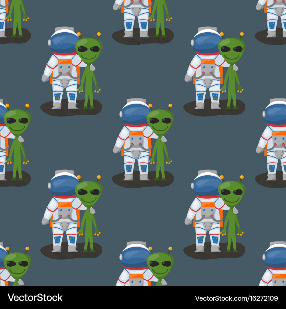Astronauts in space seamless pattern Royalty Free Vector