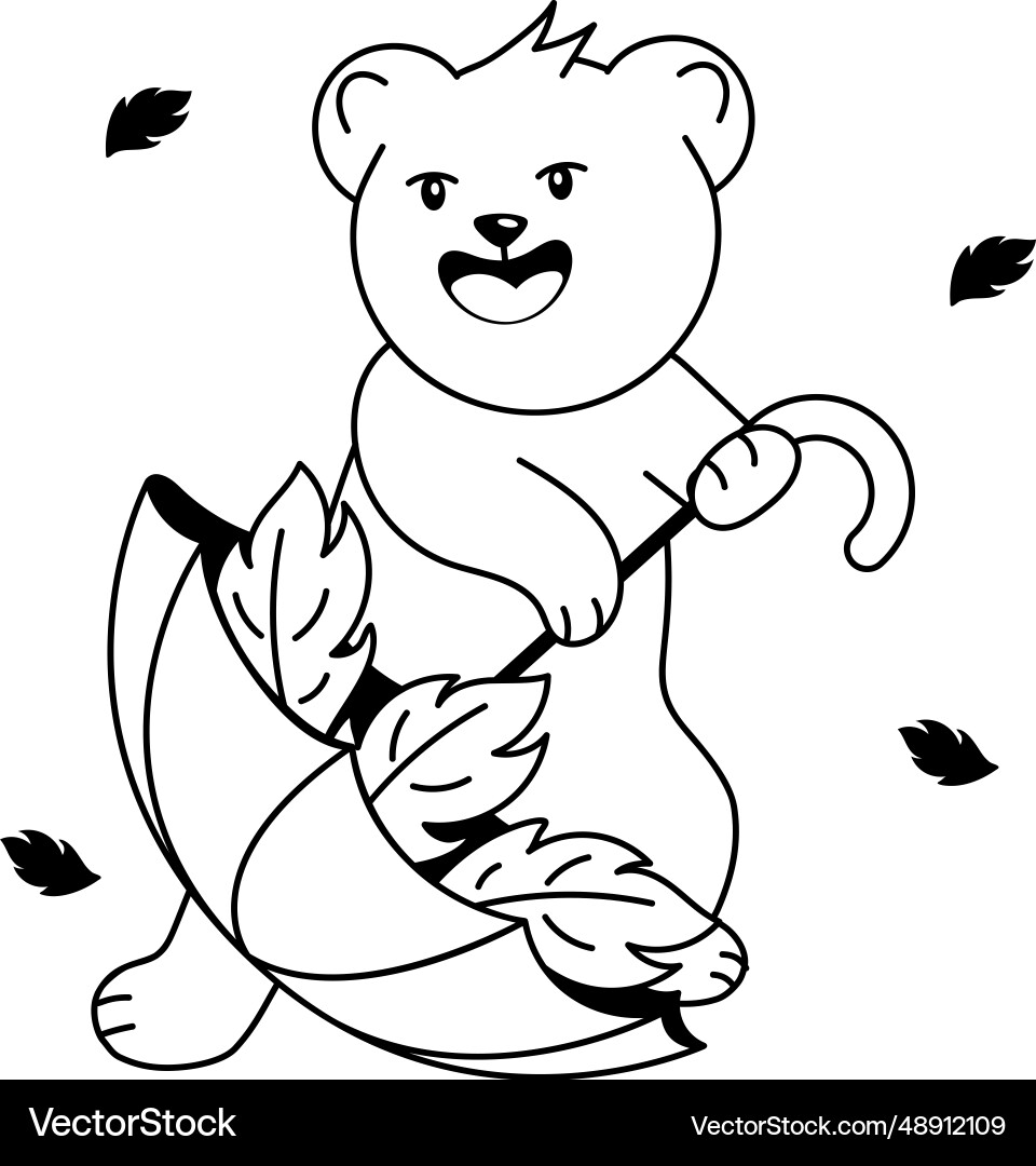 Autumn bear Royalty Free Vector Image - VectorStock