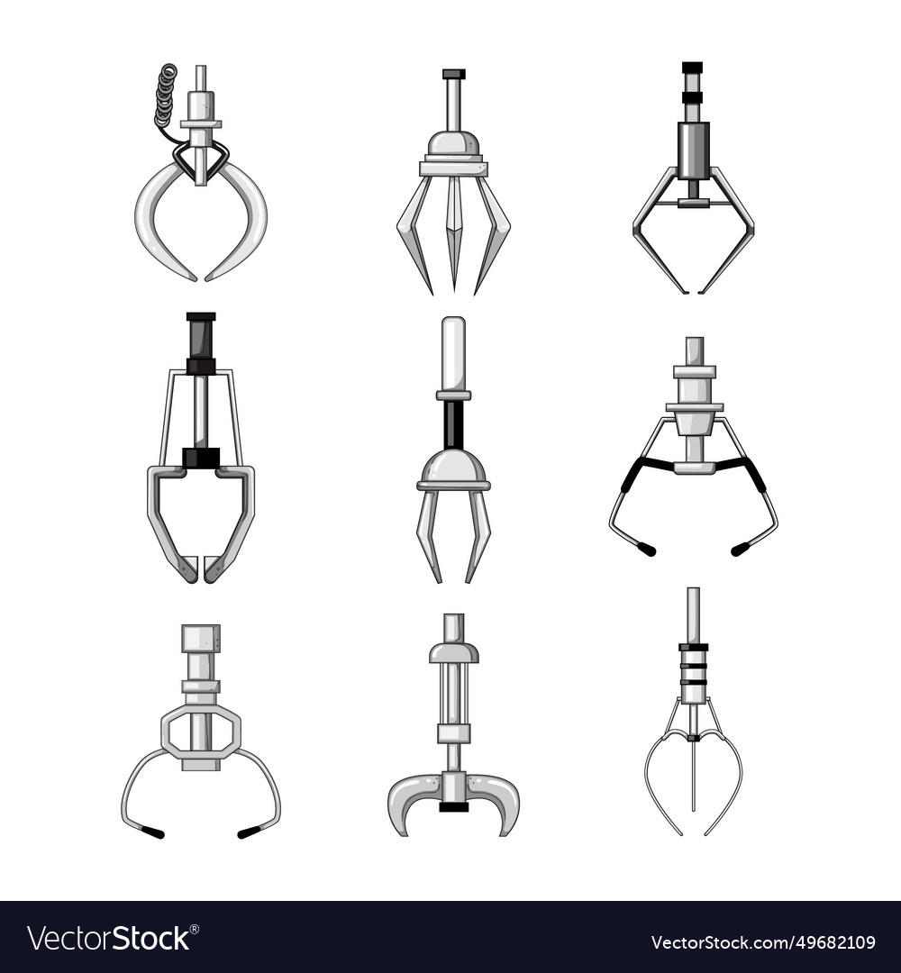 Claw machine set cartoon Royalty Free Vector Image