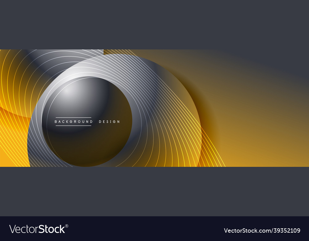 Gradient circles with shadows techno Royalty Free Vector
