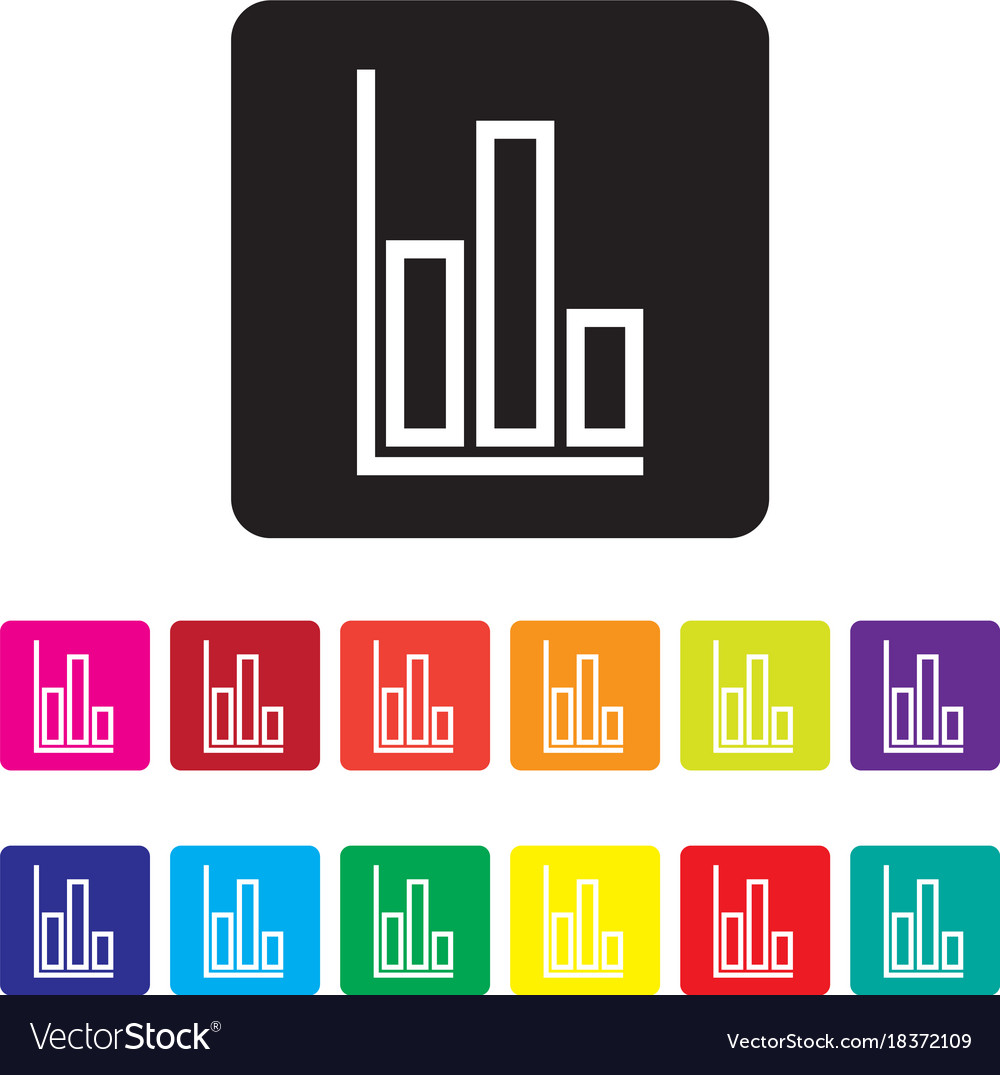 Graph chart colourful set Royalty Free Vector Image