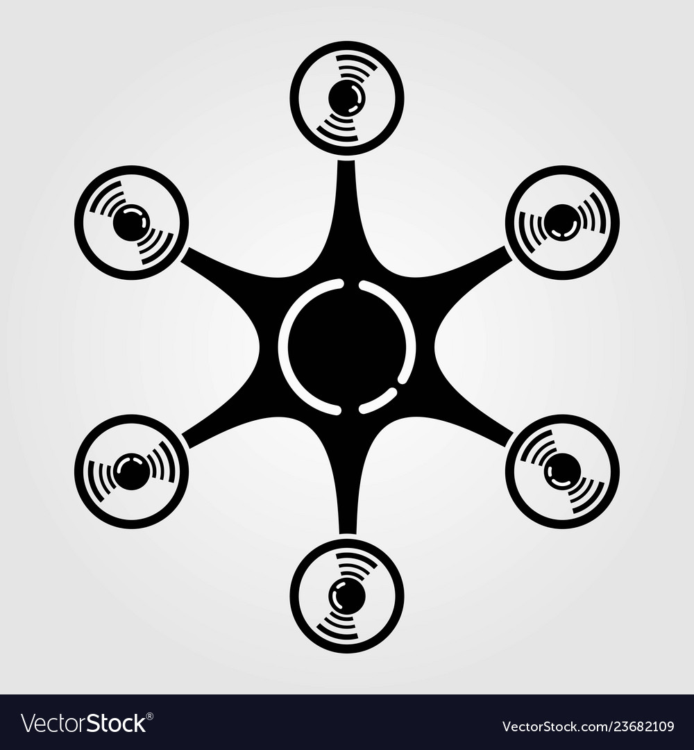 Hexacopter drone icon Royalty Free Vector Image