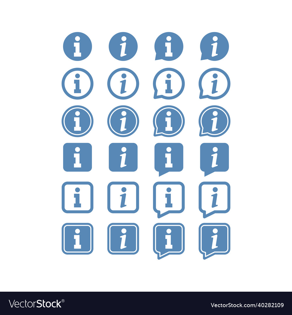 Info icon set Royalty Free Vector Image - VectorStock