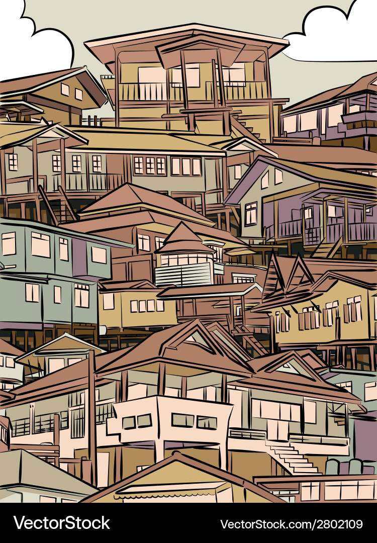 Jumbled housing Royalty Free Vector Image - VectorStock