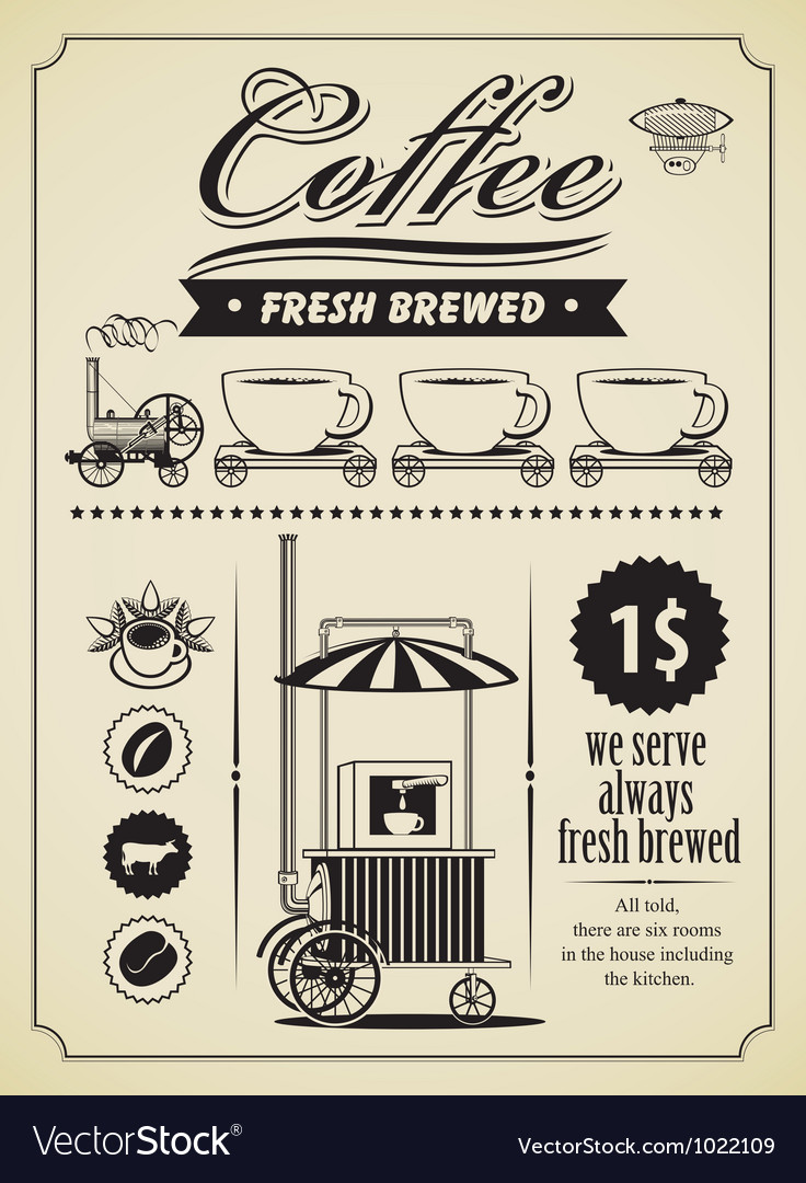 Retro coffee Royalty Free Vector Image - VectorStock