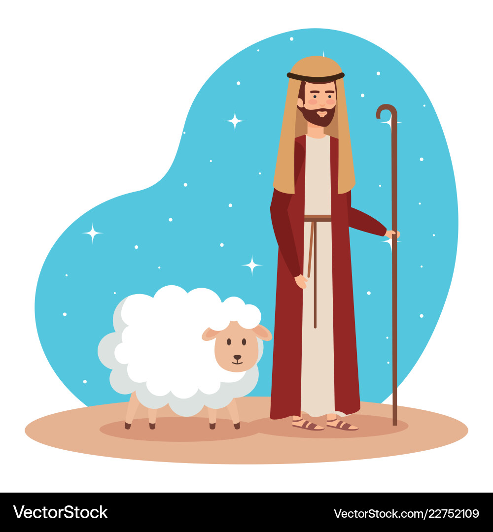 Saint joseph christmas character Royalty Free Vector Image