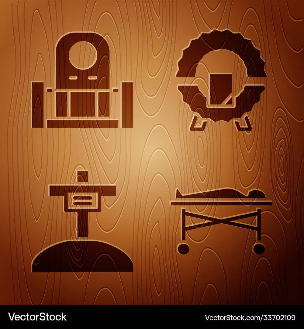 Set dead body in morgue grave with tombstone Vector Image