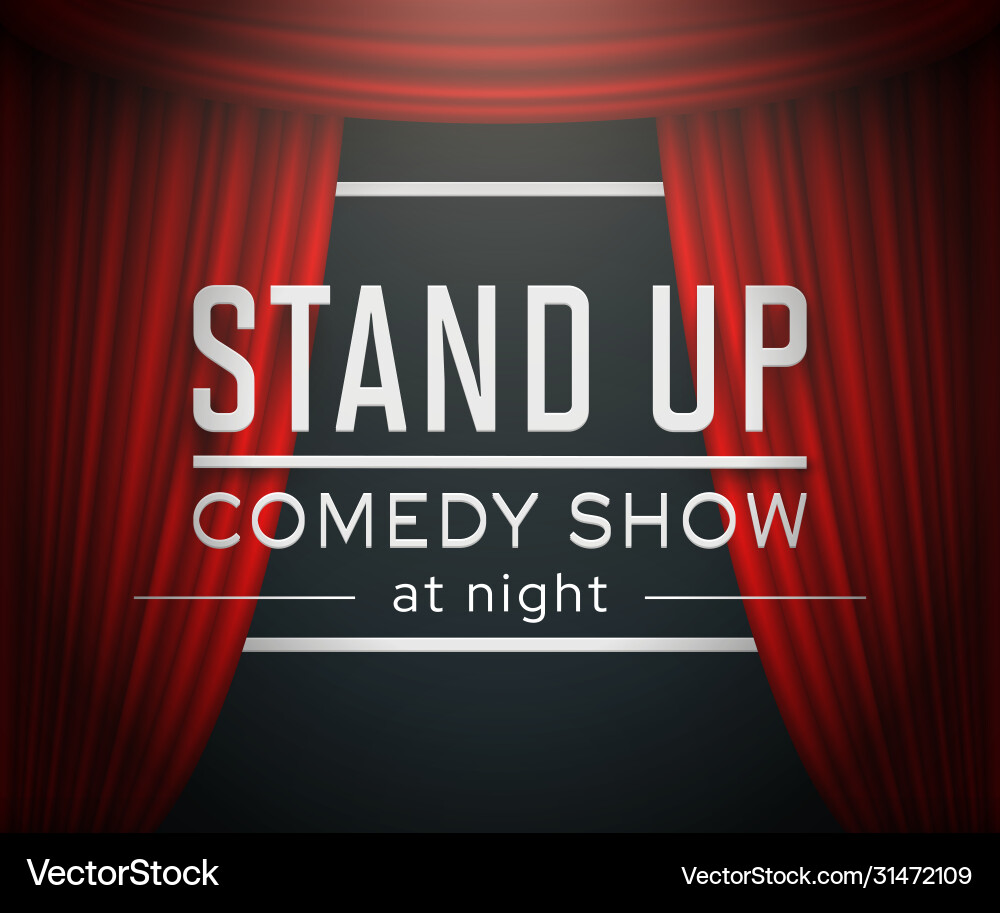 Stand up comedy at night festive banner Royalty Free Vector