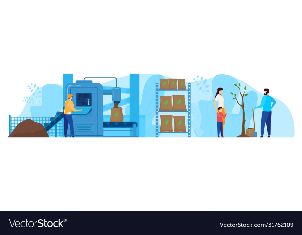 Waste processing factory Royalty Free Vector Image