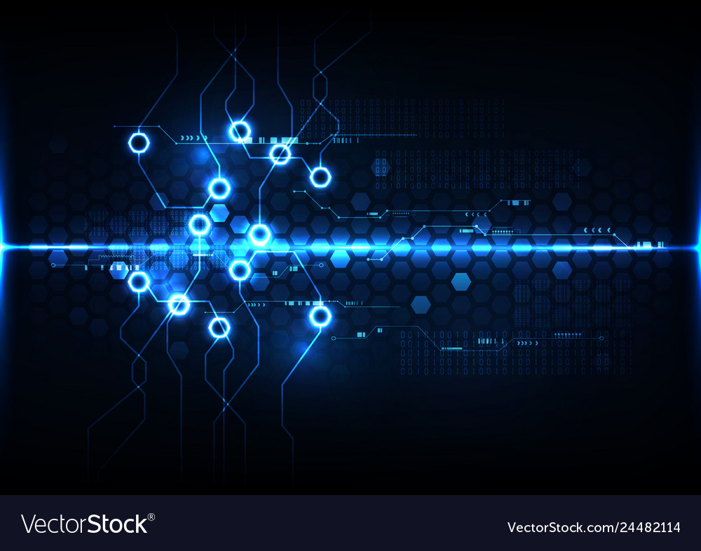 Abstract digital technology hexagonal operation Vector Image