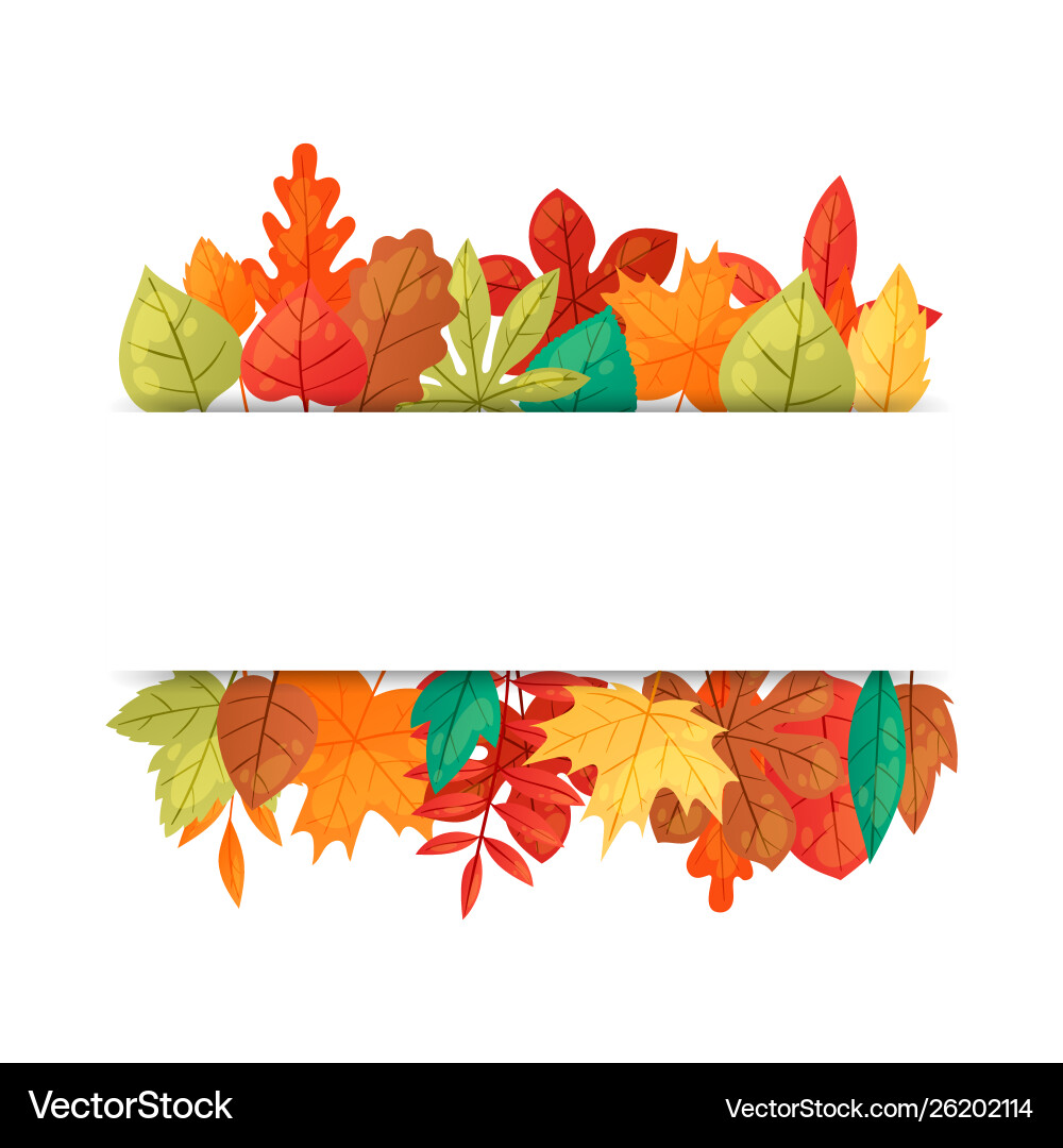 Autumn leaves background banner Royalty Free Vector Image