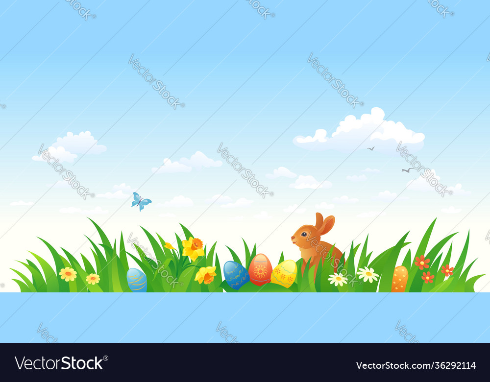 Easter bunny background Royalty Free Vector Image