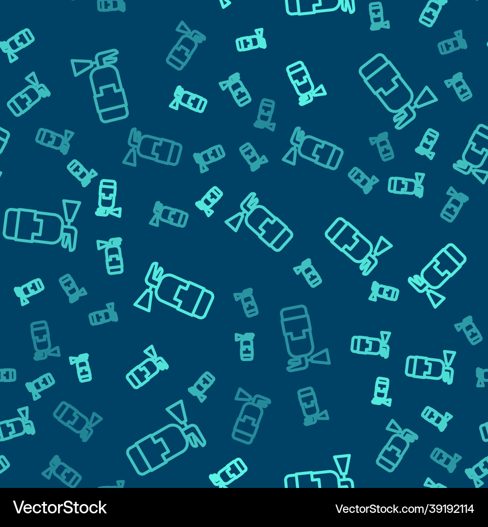 Green line fire extinguisher icon isolated Vector Image