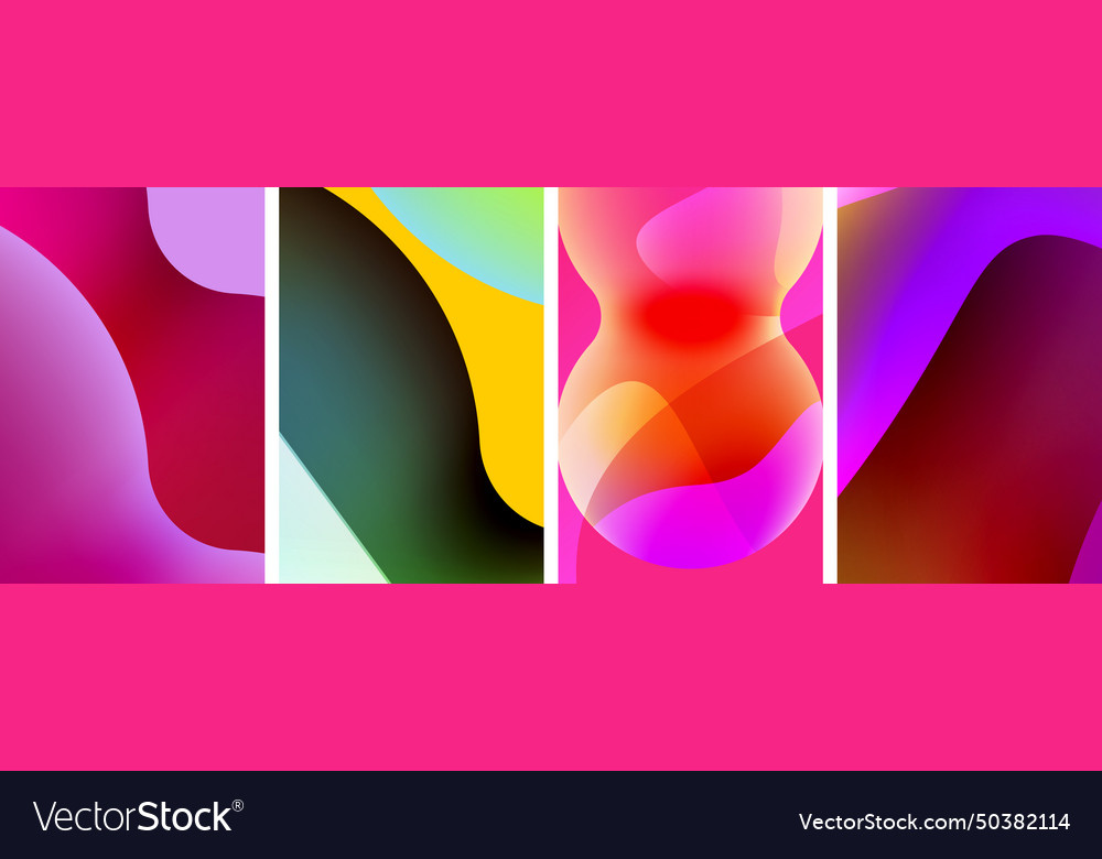 Liquid abstract shapes with gradient colors Vector Image