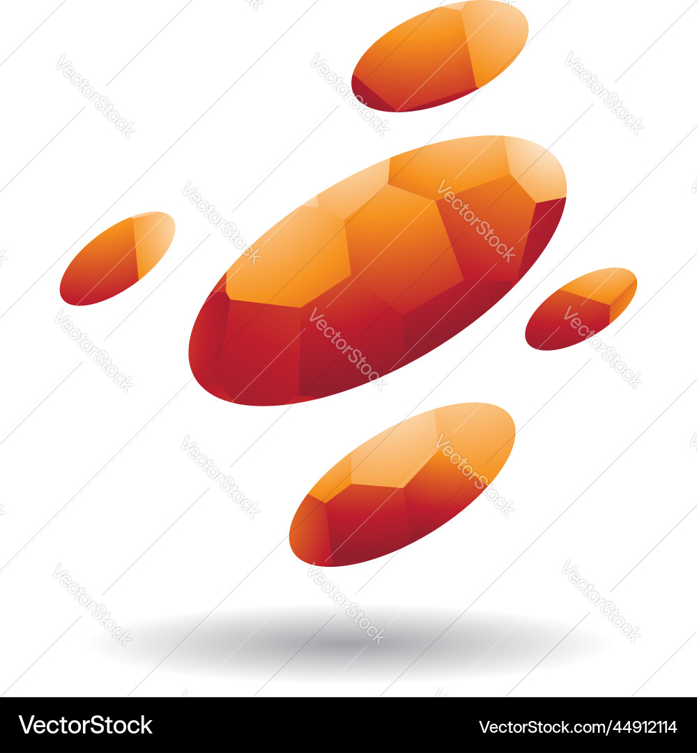 Orange oval dots icon with mosaic pattern Vector Image