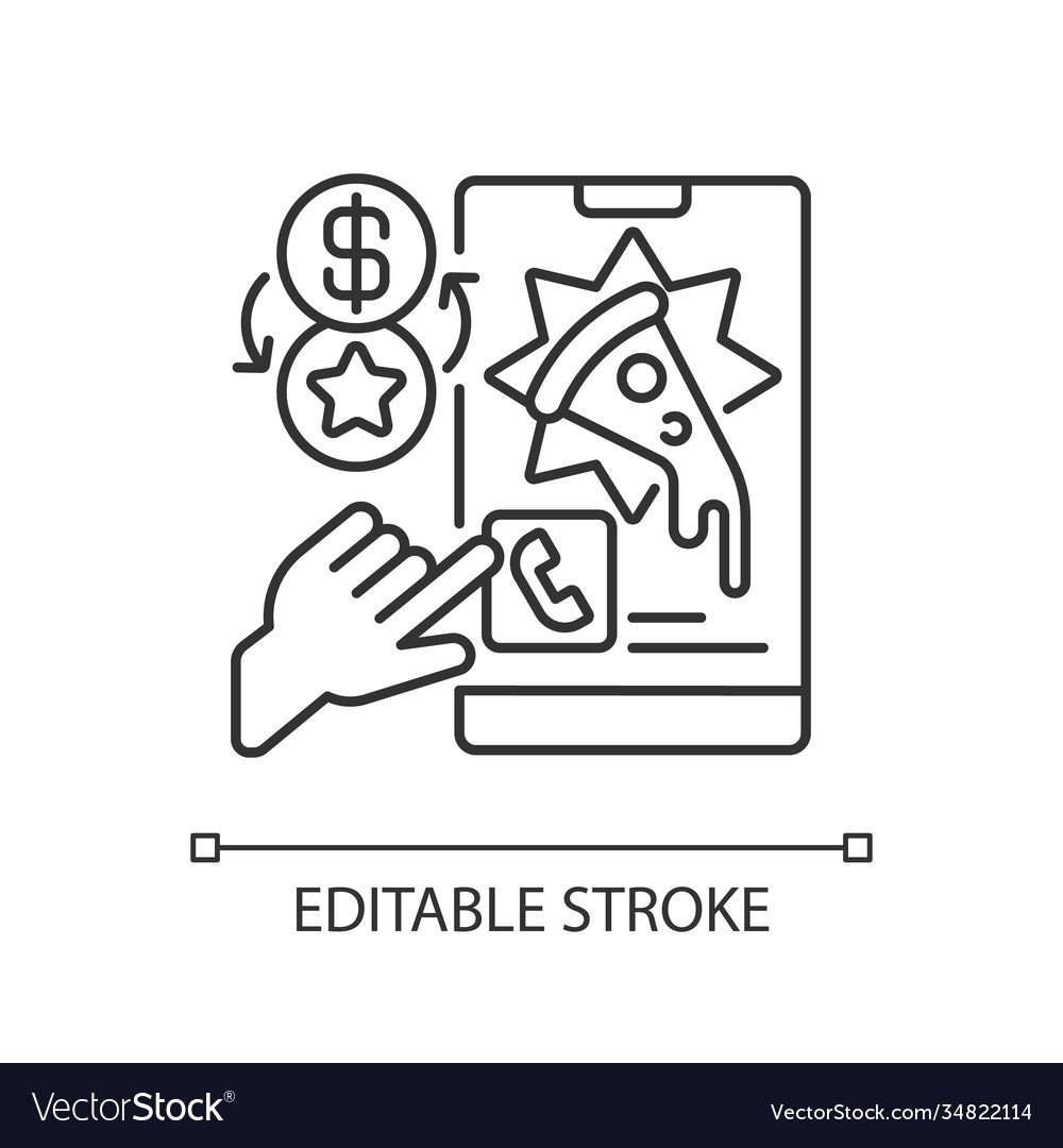 Rewards program linear icon Royalty Free Vector Image