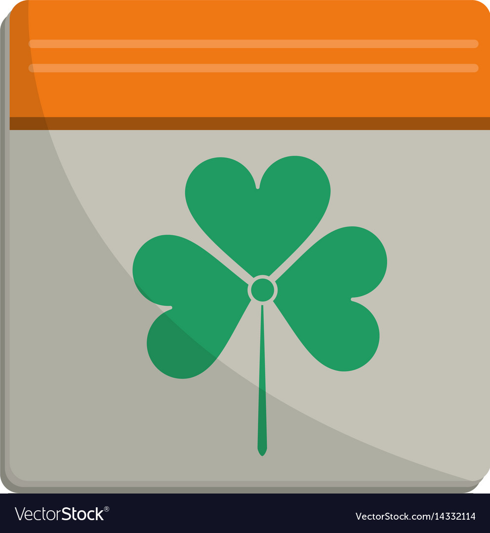 St patricks day calendar clover icon Royalty Free Vector