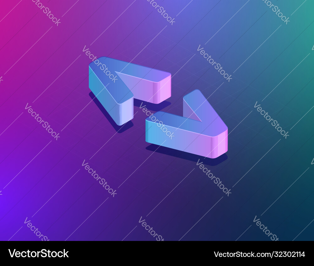 Three dee tech font guillemets character isometric