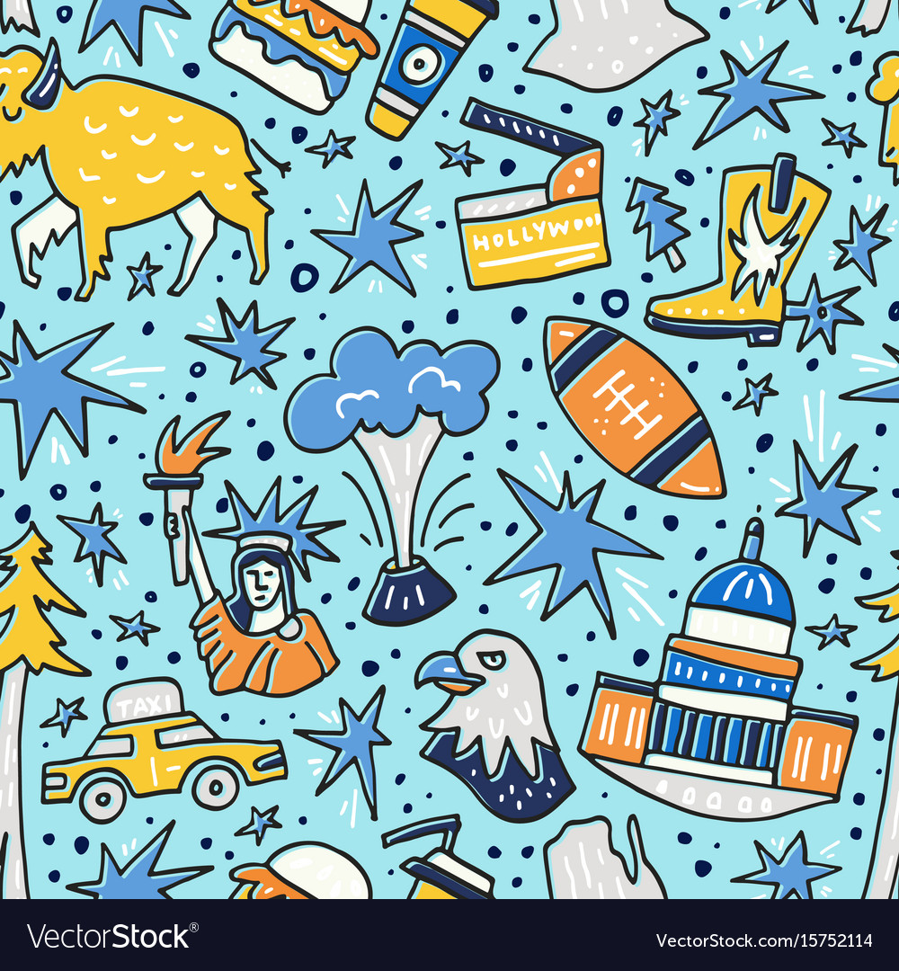 Usa seamless pattern Royalty Free Vector Image