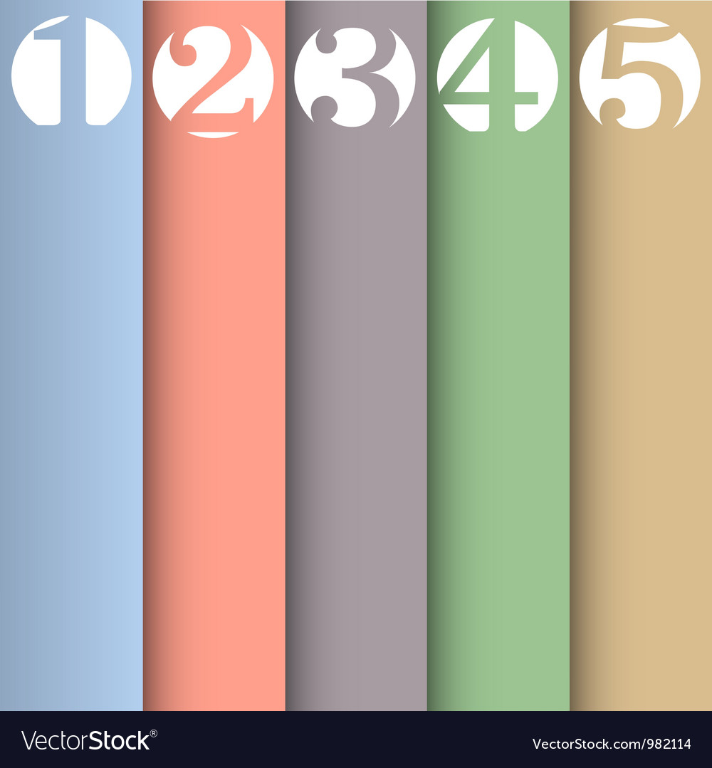 Vertical paper numbered banners Royalty Free Vector Image