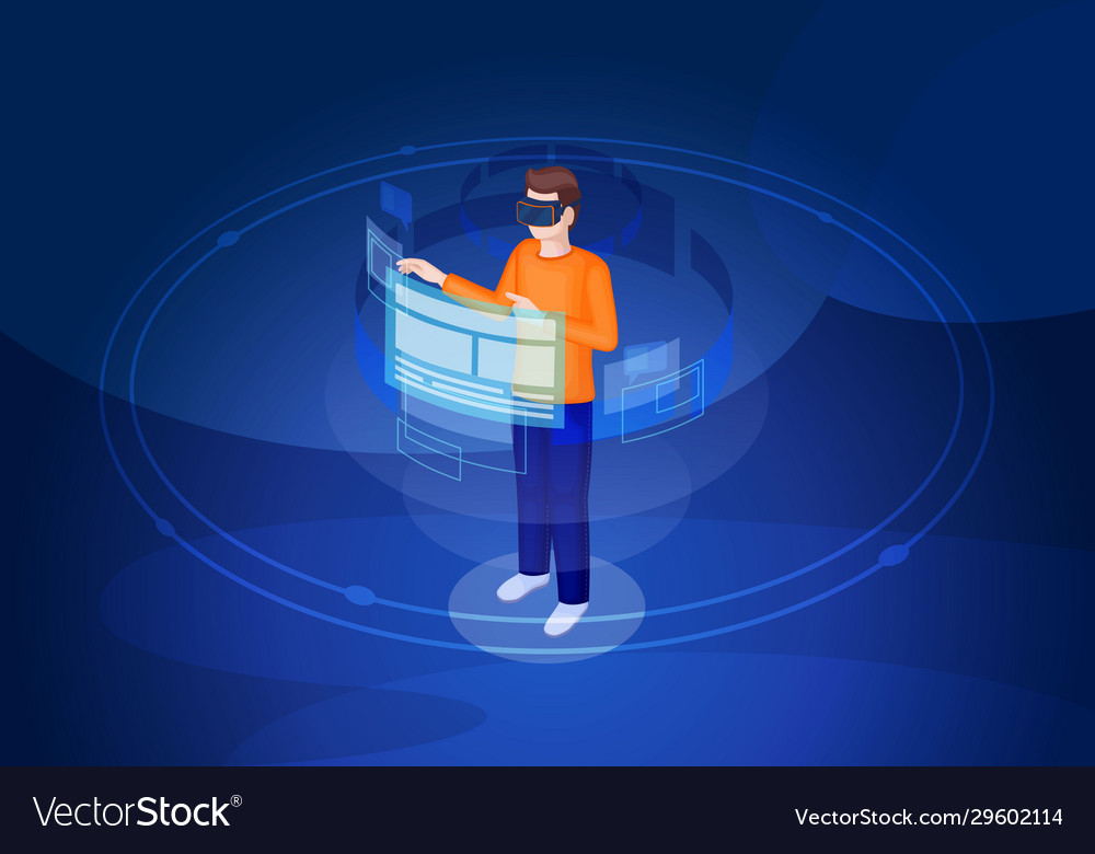 Virtual reality isometric Royalty Free Vector Image Virtual reality isometric Royalty Free Vector Image