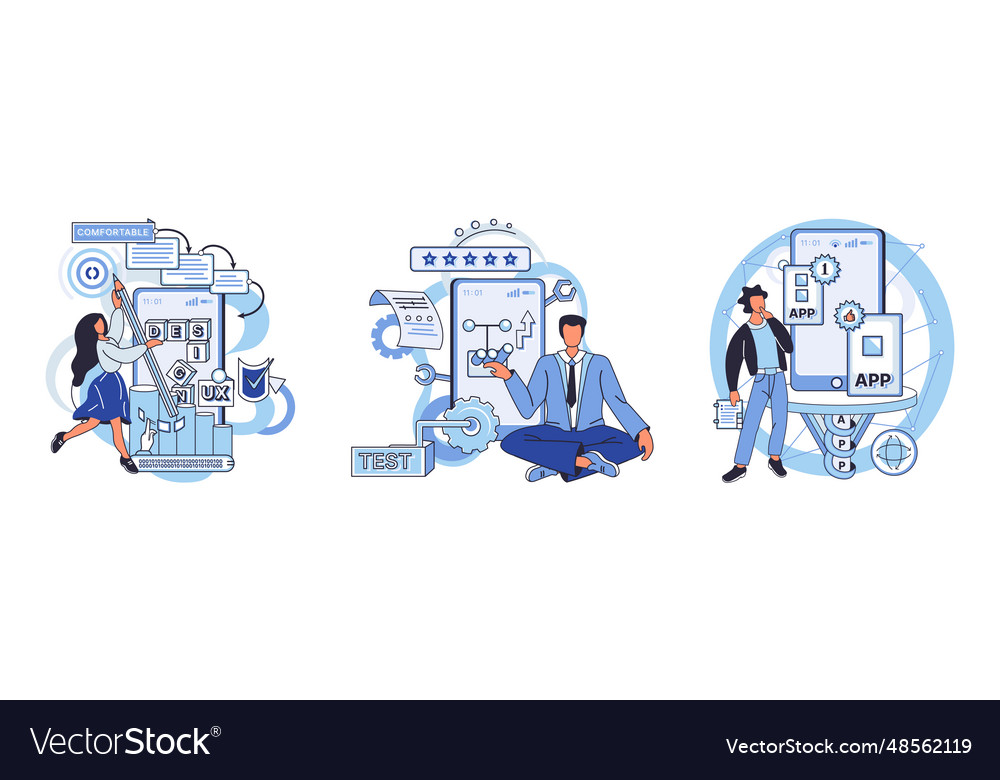 Application Testing Metaphor Royalty Free Vector Image