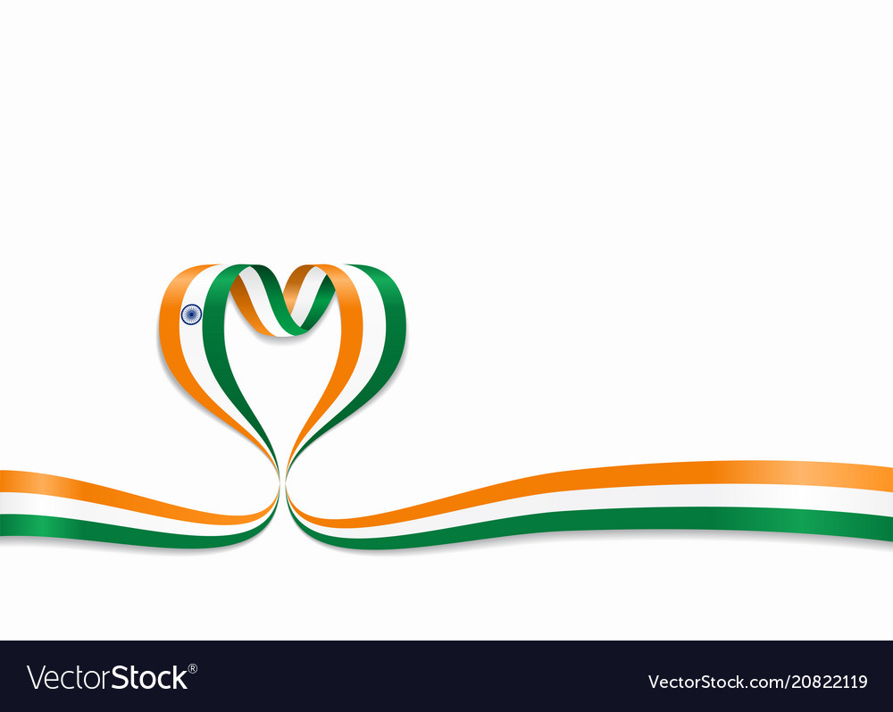 Indian flag heart-shaped ribbon Royalty Free Vector Image Indian flag heart-shaped ribbon Royalty Free Vector Image