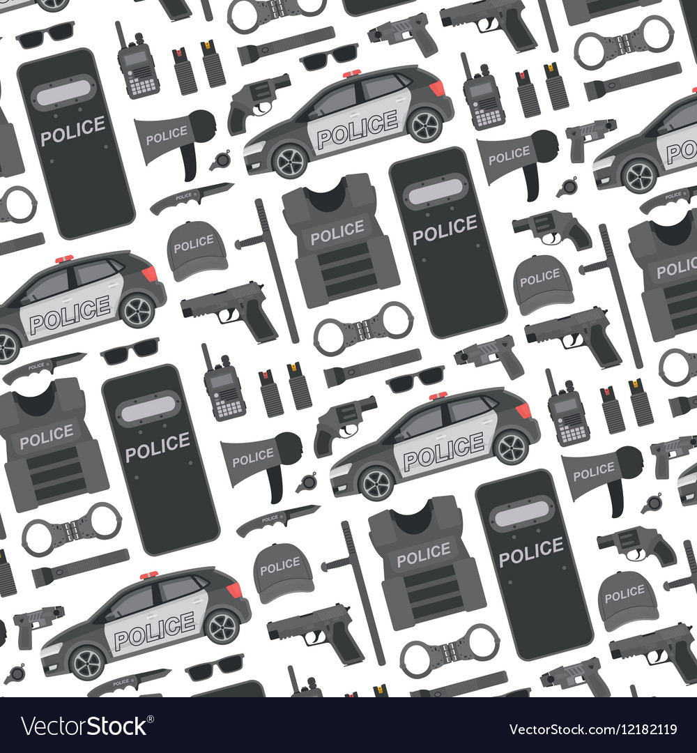 Police seamless pattern Royalty Free Vector Image