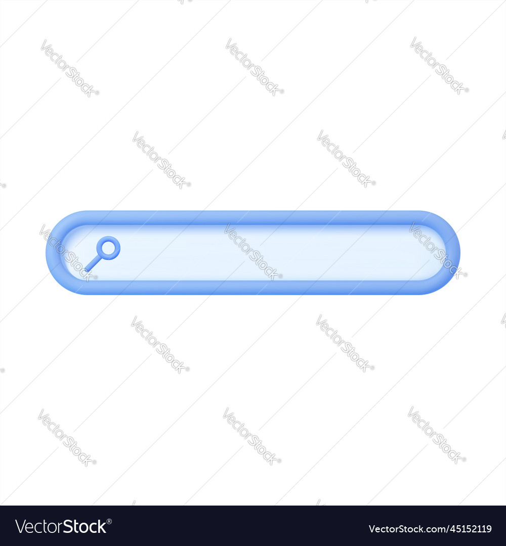 Search bar 3d icon isolated on white Royalty Free Vector