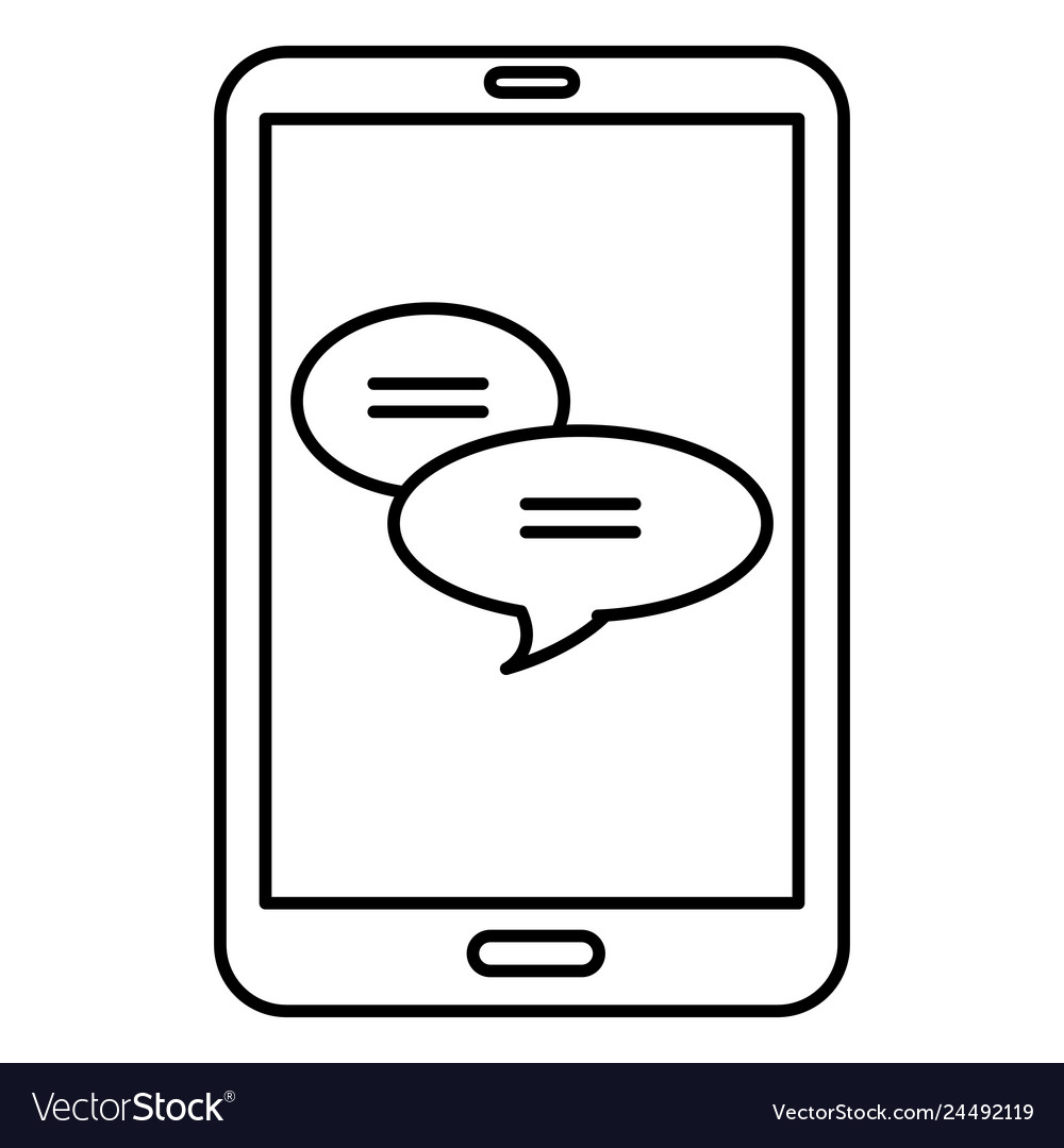Smartphone device with speech bubbles Royalty Free Vector