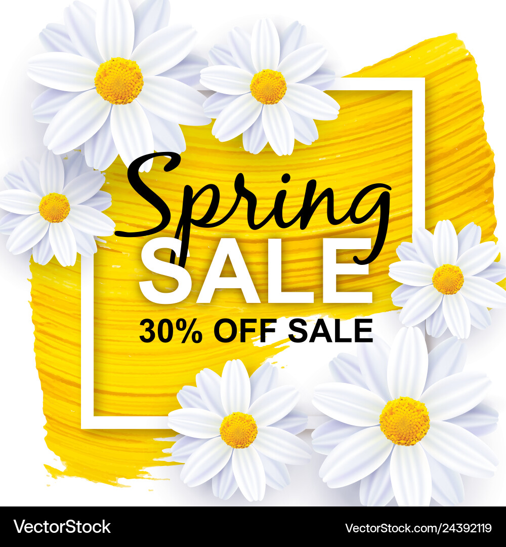 Spring sale banner design template Royalty Free Vector Image