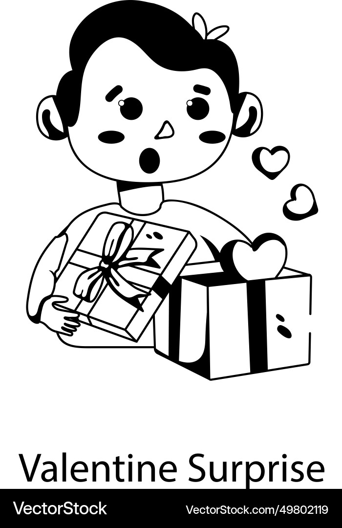 Valentine surprise Royalty Free Vector Image - VectorStock
