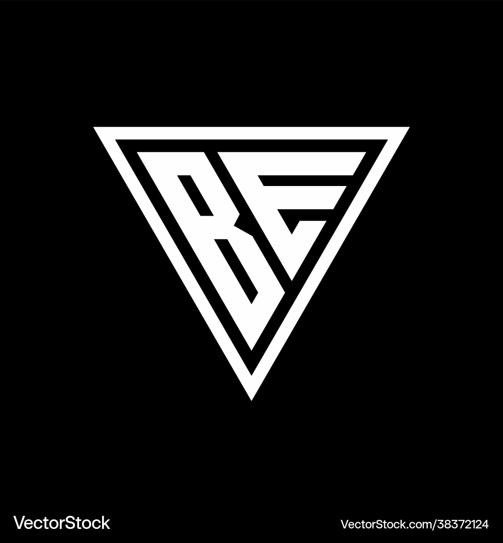 Be logo monogram with triangle shape designs Vector Image