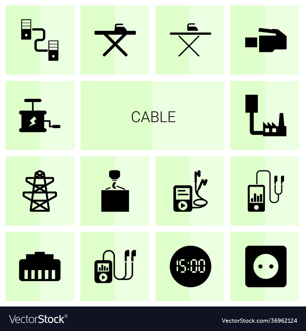 Cable icons Royalty Free Vector Image - VectorStock