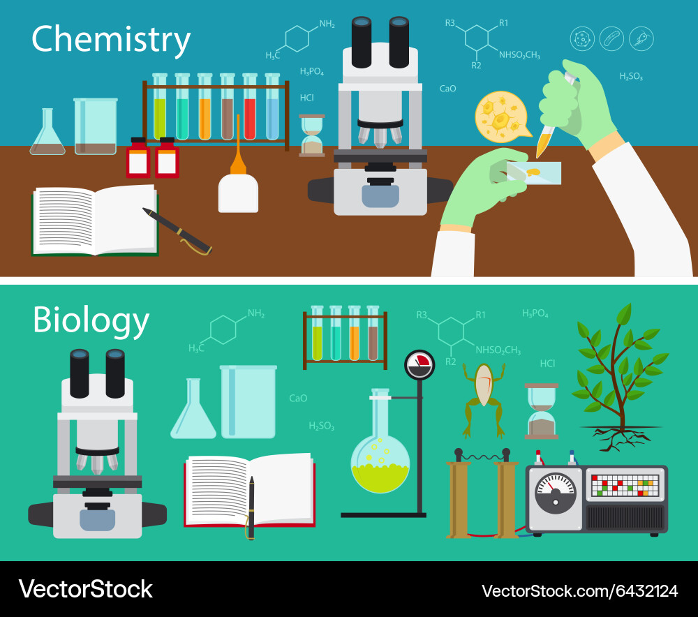 Chemistry and biology Royalty Free Vector Image