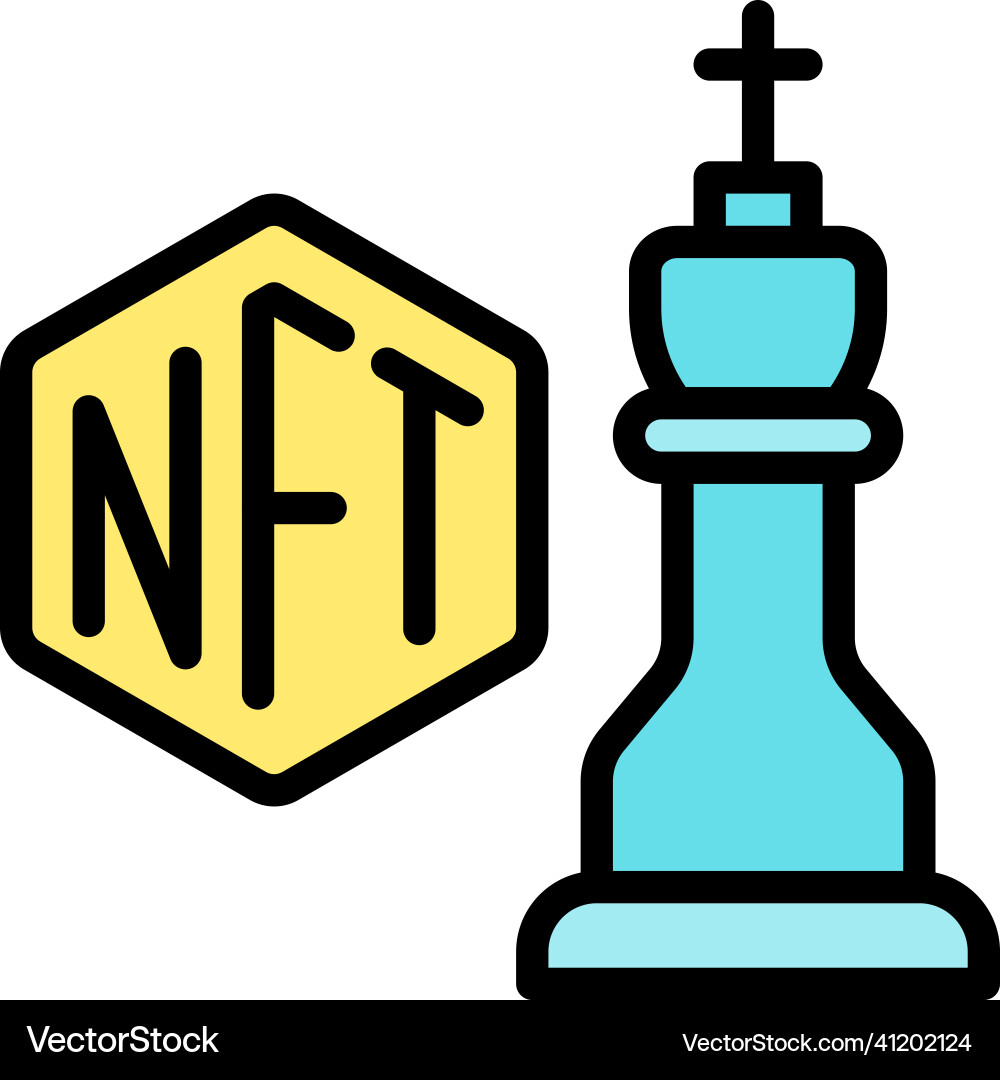 Chess piece icon nft related Royalty Free Vector Image
