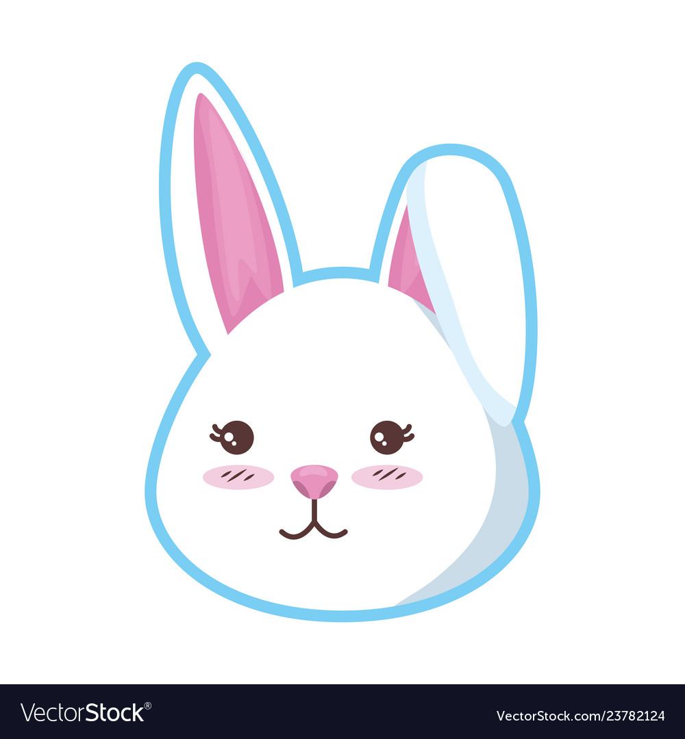 Cute rabbit head character Royalty Free Vector Image