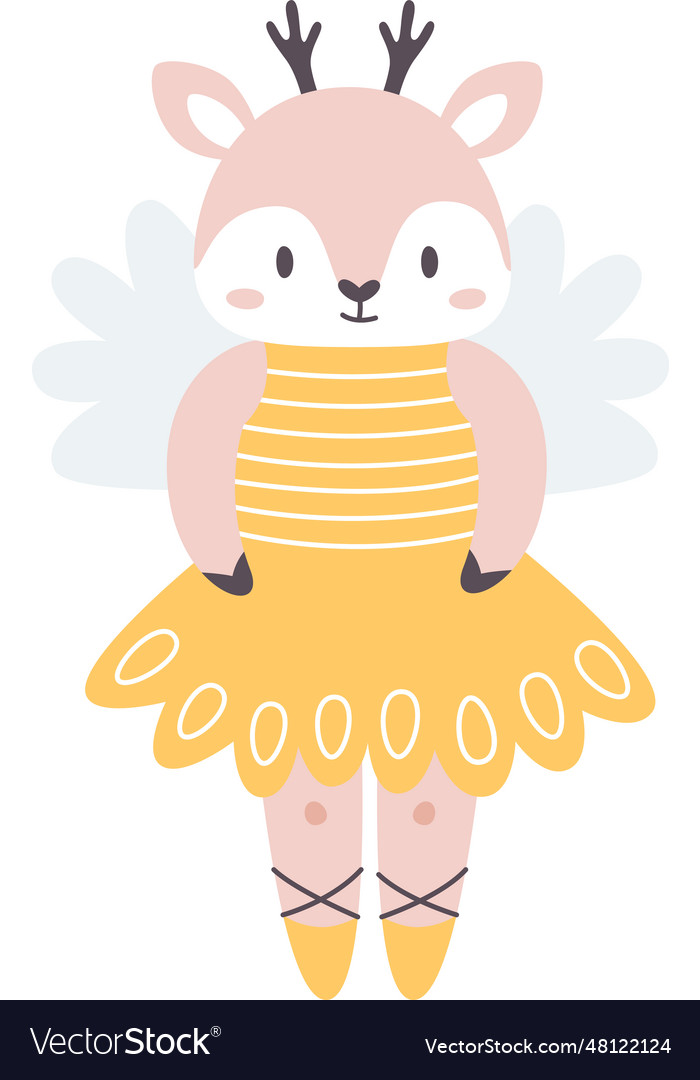Deer character dancing Royalty Free Vector Image