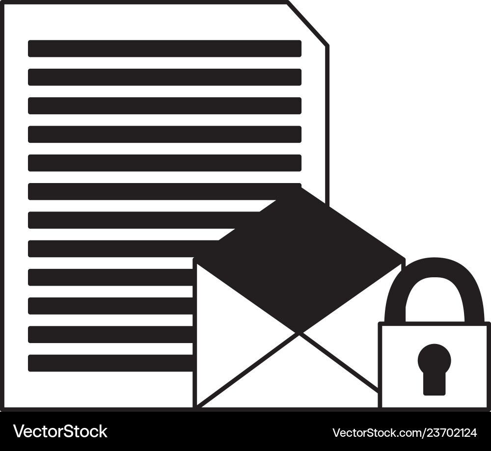Email document letter security data Royalty Free Vector