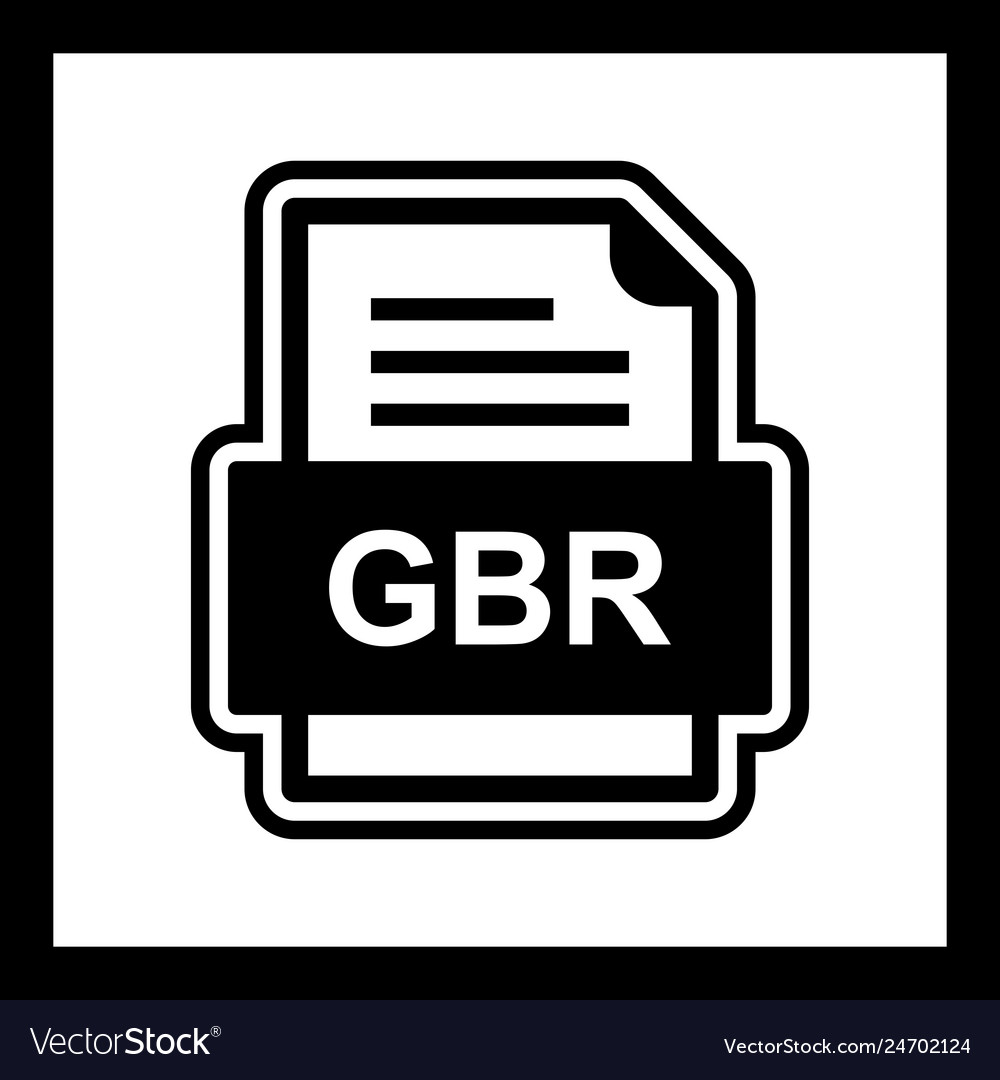Gbr file document icon Royalty Free Vector Image